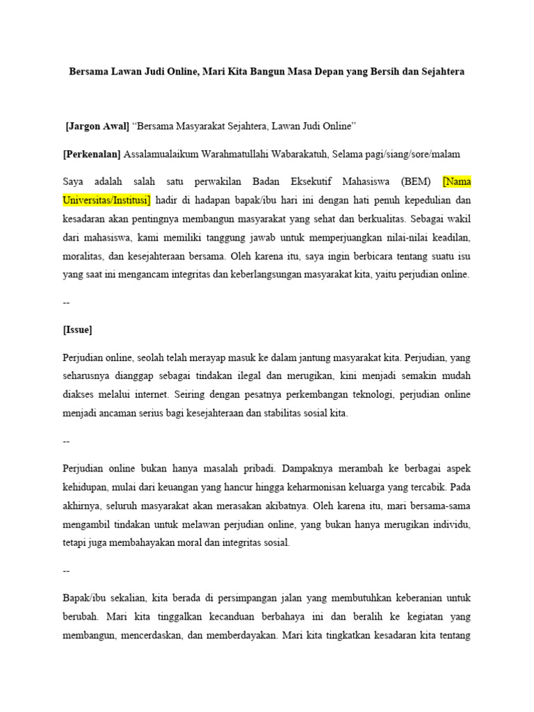 Teks Orasi BEM | PDF | Ilmu Sosial