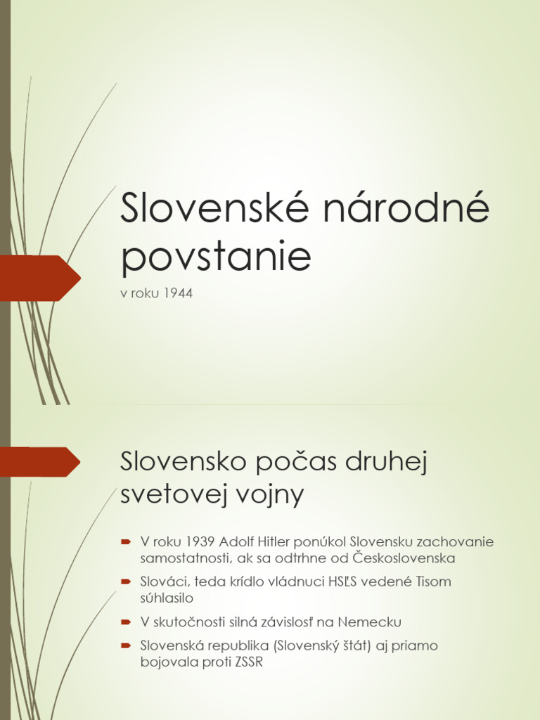 Slovenske Narodne Povstanie | PDF