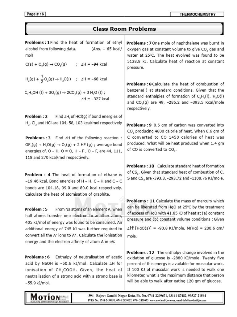 Class Room Problems | PDF | Chemistry | Metrology