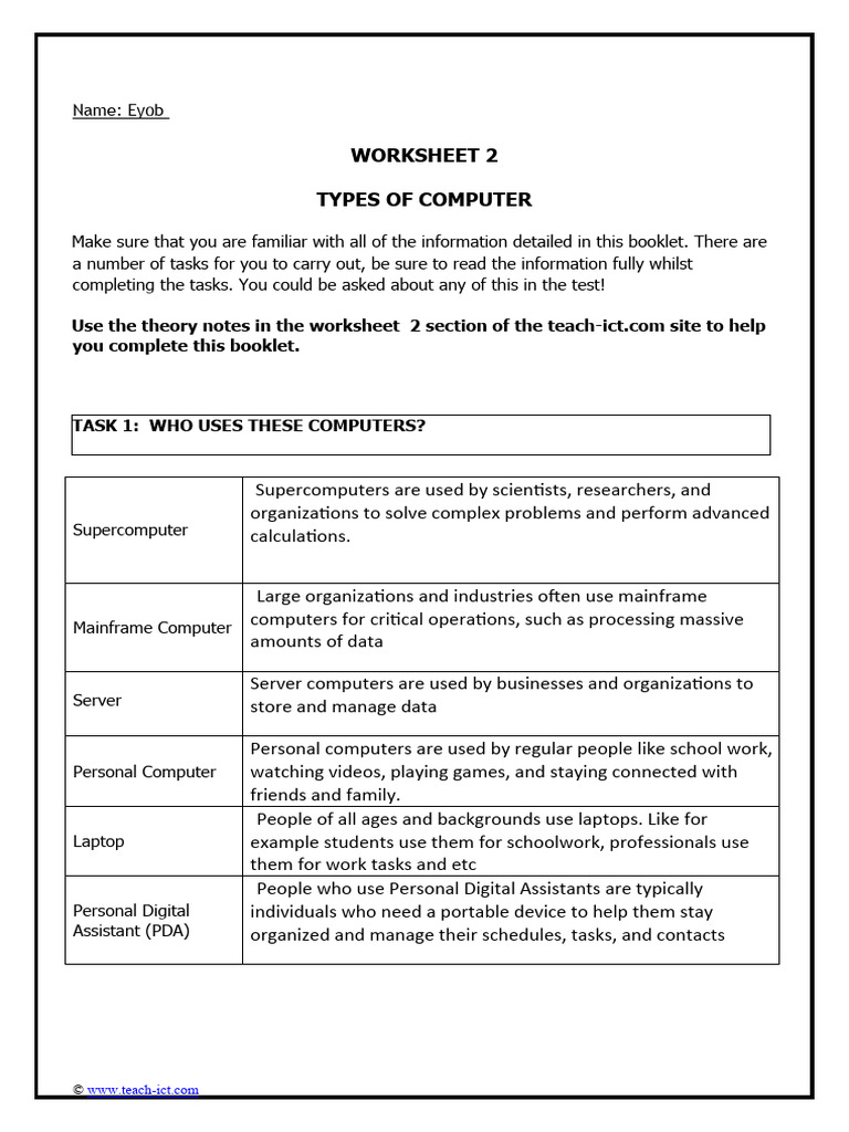 Types of Computer HW | PDF | Desktop Computer | Personal Computers