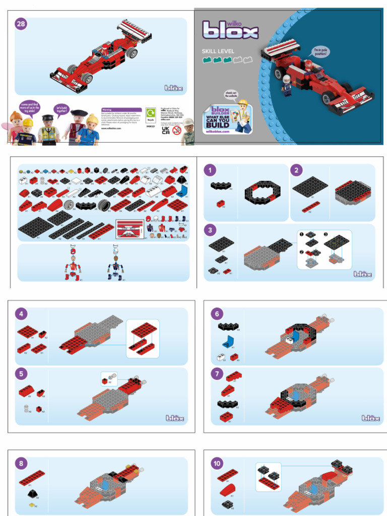Wilko Blox Set 0496321 City Race Car | PDF