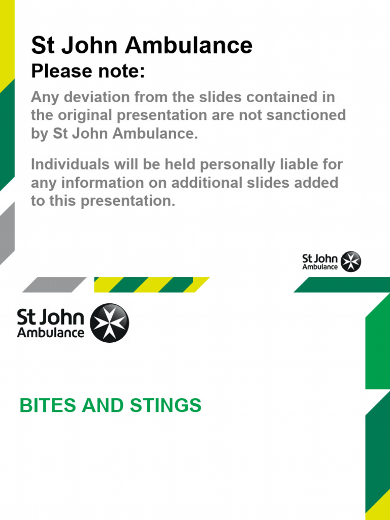 First Aid for Bites and Stings Guide | PDF | Clinical Medicine ...