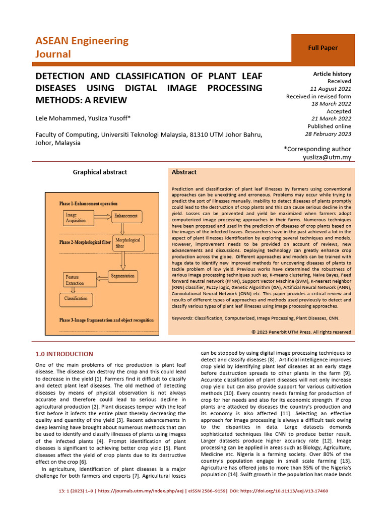 ASEAN Engineering Journal | PDF | Deep Learning | Image Segmentation