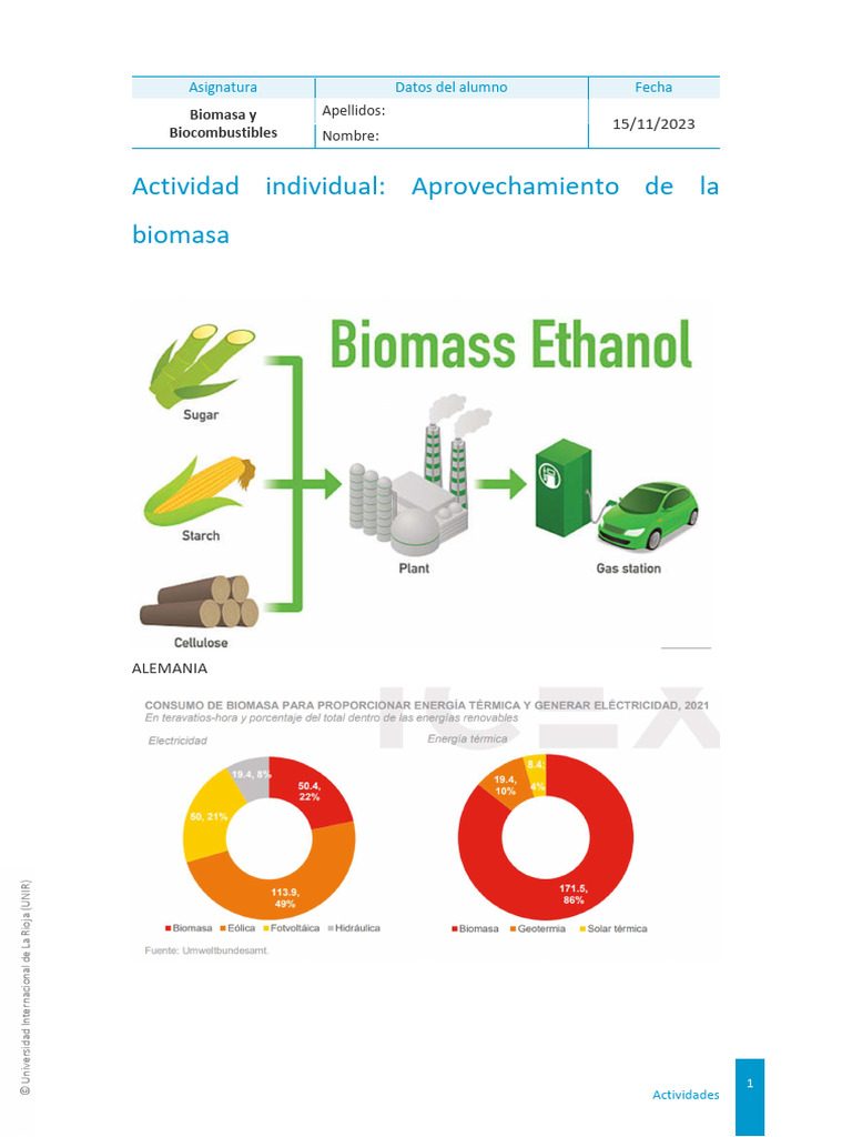 Aprovechamiento de La Biomasa | Descargar gratis PDF | Biomasa | Biocombustible