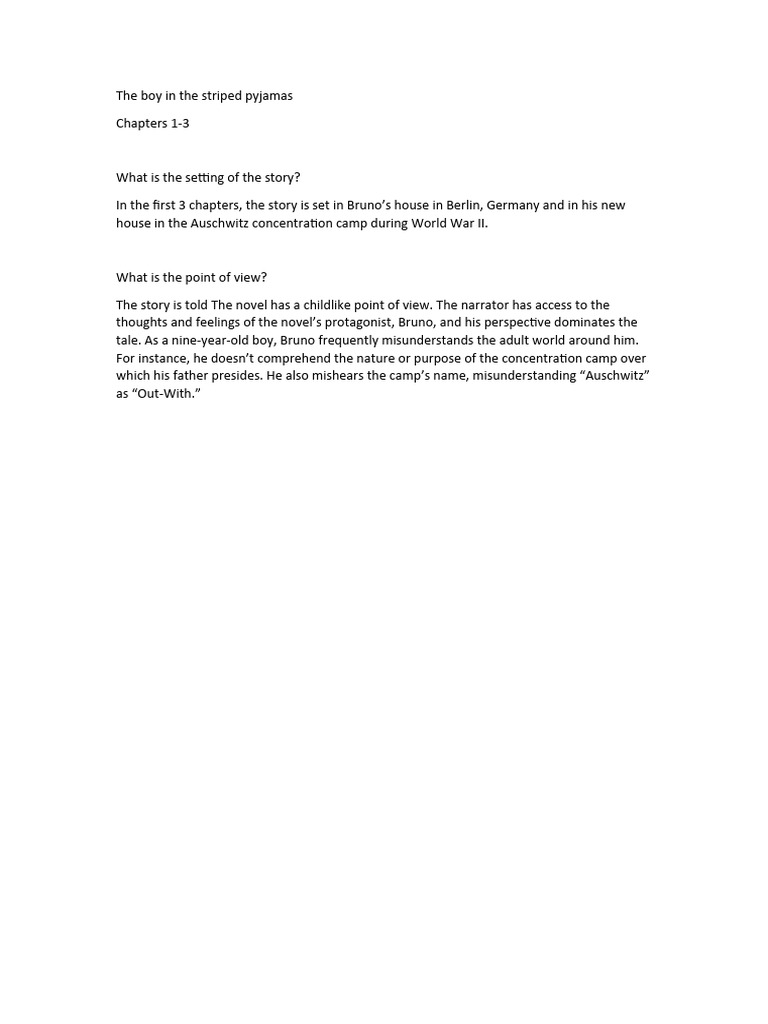 The Boy in The Striped Pyjamas | PDF