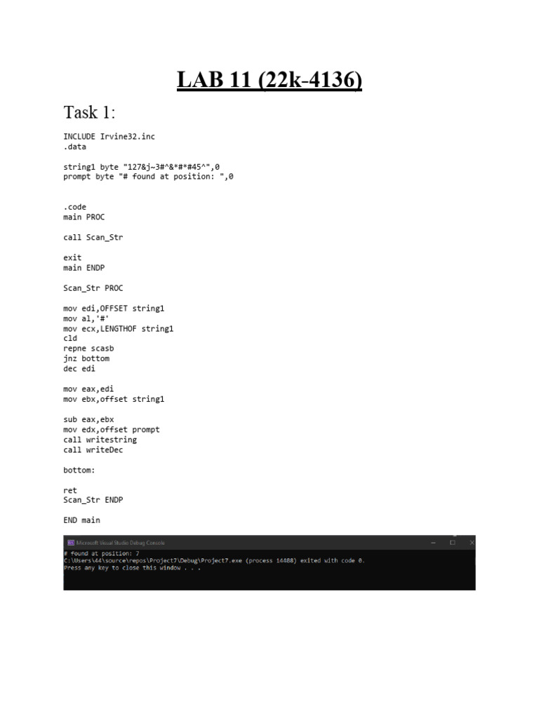 COAL Lab 11 (22k-4136) | PDF | Computer Architecture | Computer Engineering COAL Lab 11 (22k-4136) | PDF | Computer Architecture | Computer Engineering