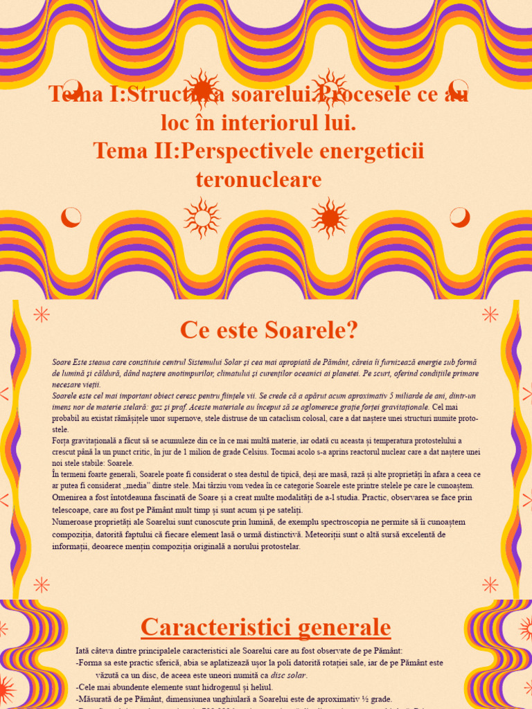 Structura Soarelui - Energia Termenucleara - Fizica Clasa IX | PDF