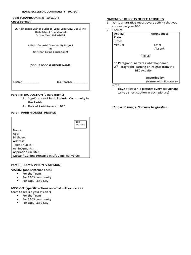 Basic-Ecclesial-Community-Project 2 | PDF | Theology | Religious Belief ...