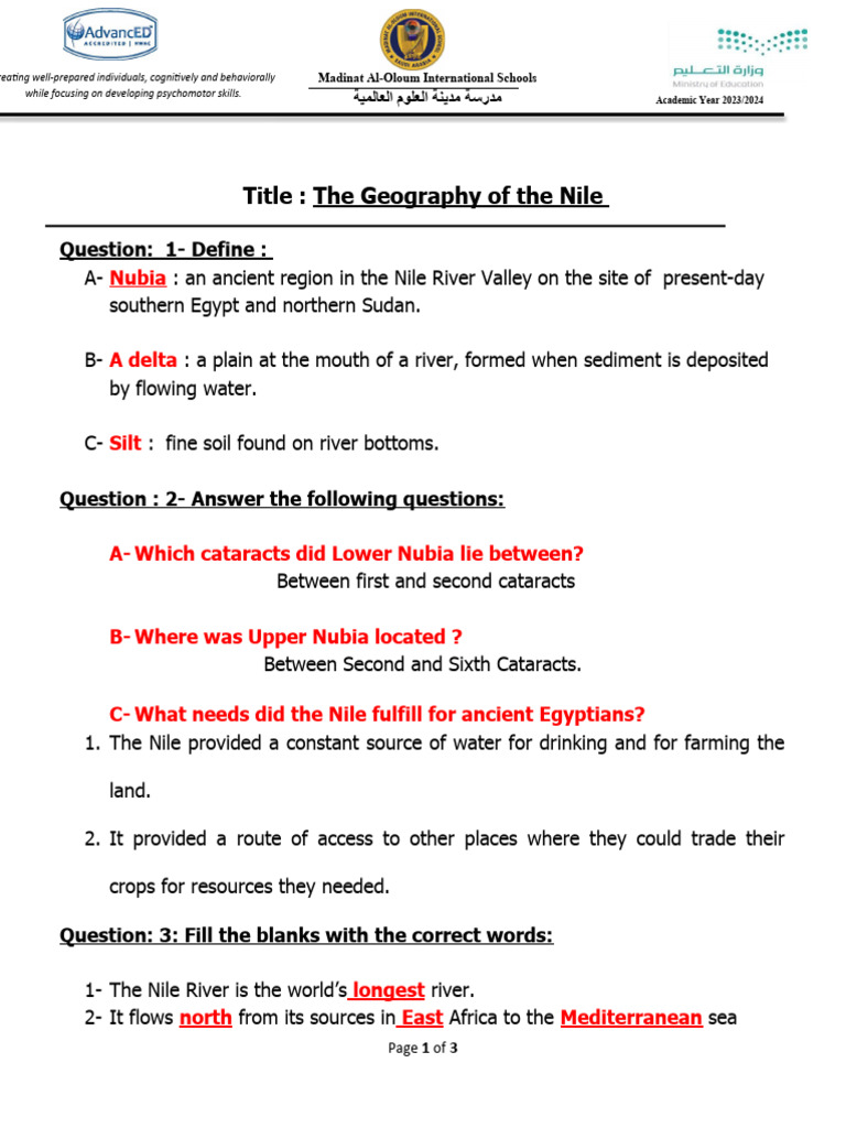 Geography of the Nile River Explained | PDF | Nile | Egypt
