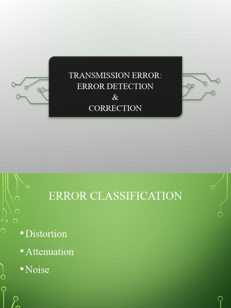 Error Detection and Correction | PDF | Error Detection And Correction | Transmission Medium