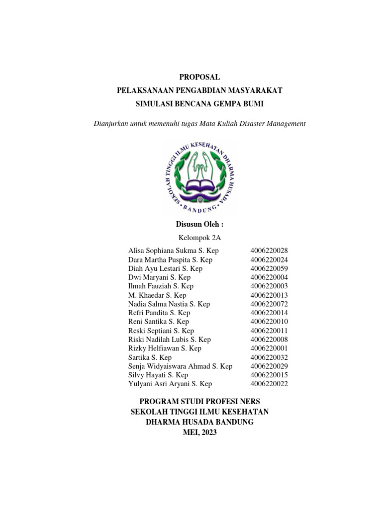 Proposal Bencana Gempa Bumi Kelompok 2a | PDF