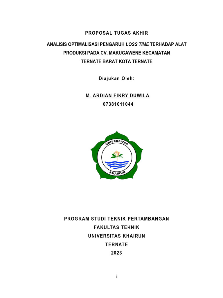 Proposal Tugas Akhir | PDF