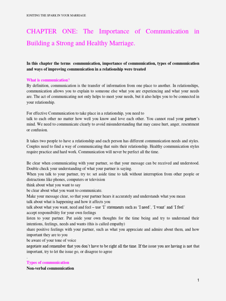 Effective Communication in Marriage | PDF | Intimate Relationships ...