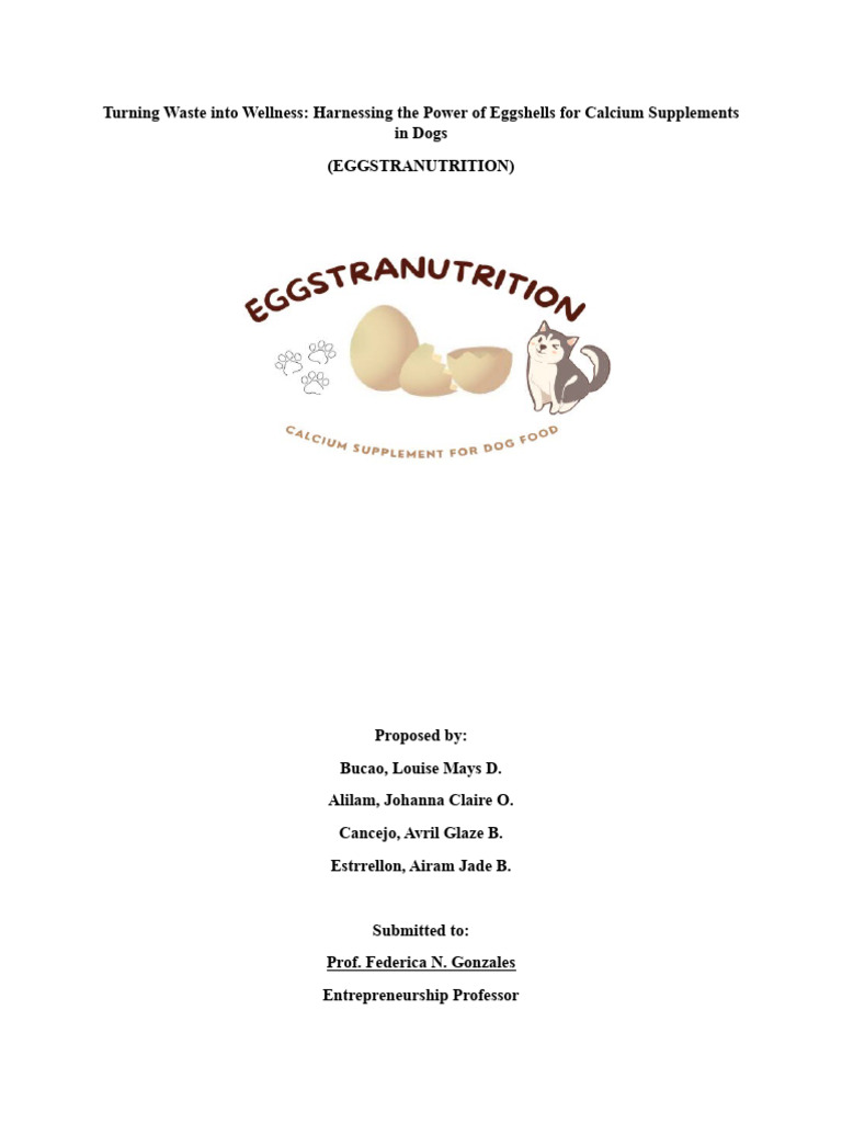 Eggshell Calcium Supplement Eggstranutrition | PDF | Dietary ...