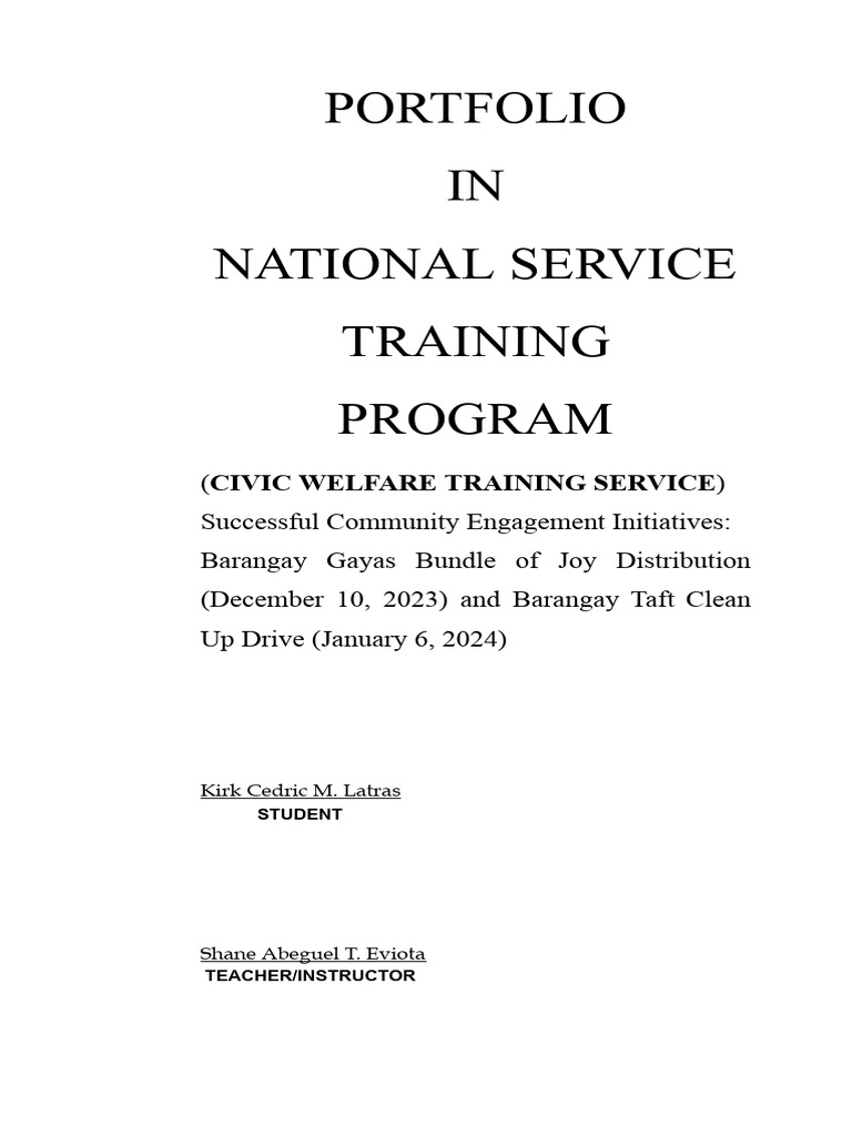 Final NSTP Portfolio | PDF | Psychology | Social Psychology