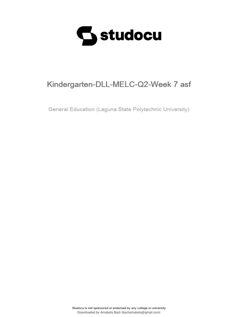 Kindergarten DLL Melc q2 Week 7 Asf | PDF | Numbers | Concept
