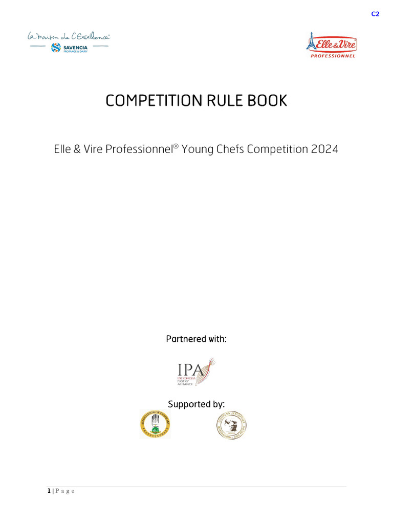 EVP Young Chef Competition 2023-2024 Rule Book | PDF | Cakes | Food And Drink