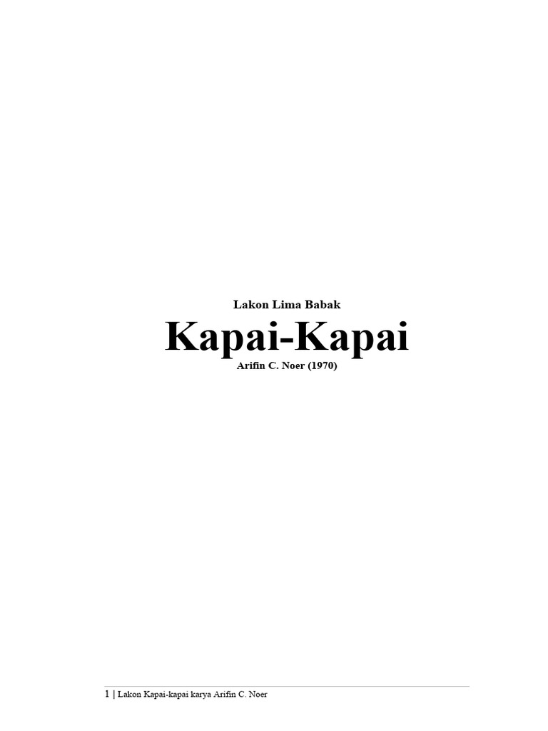 Kapai Kapai Karya Arifin C Noer | PDF | Seni