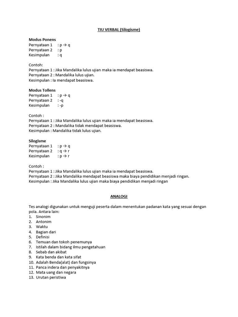Silogisme Lanjutan - Analogi Dan Analitis | PDF | Seni & Disiplin Bahasa | Kajian Bahasa Asing