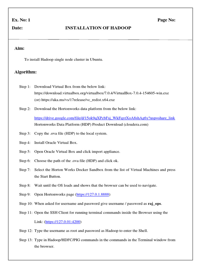 Program 1 & 2 DS | PDF | Apache Hadoop | World Wide Web