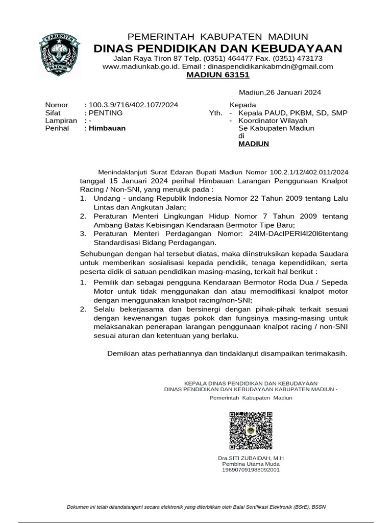 Surat Himbauan | PDF