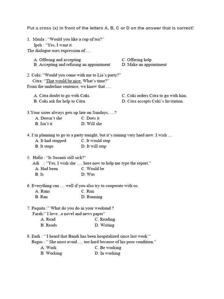 SOAL GRAMMAR 1 | PDF