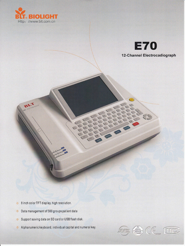 BLT E70 ECG Machine Specifications | PDF | Electrocardiography | Power ...