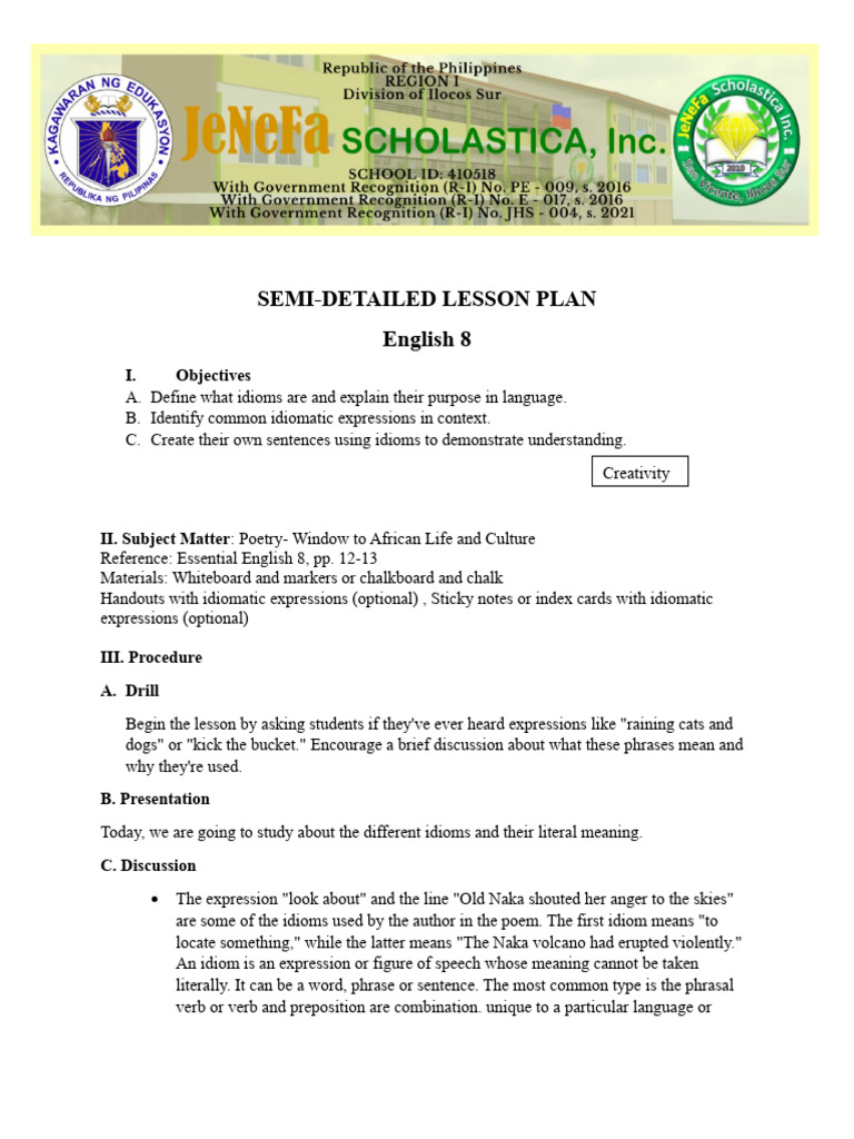 Sdlp-Mayyang Week 2 | PDF | Idiom | Comma