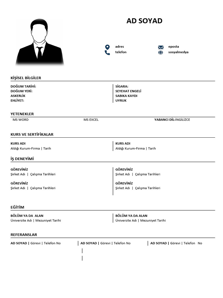 Sade Basit CV Ornekleri | PDF