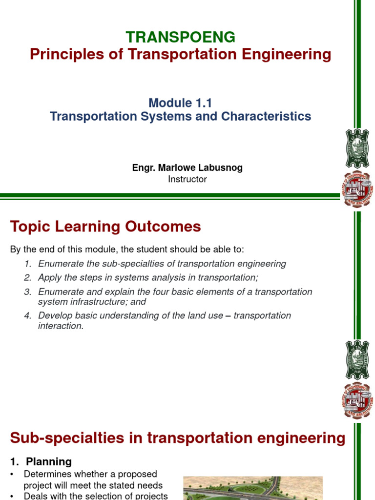 TRANSPOENG Module 1.1 - Land Use-Transportation Interaction | PDF ...