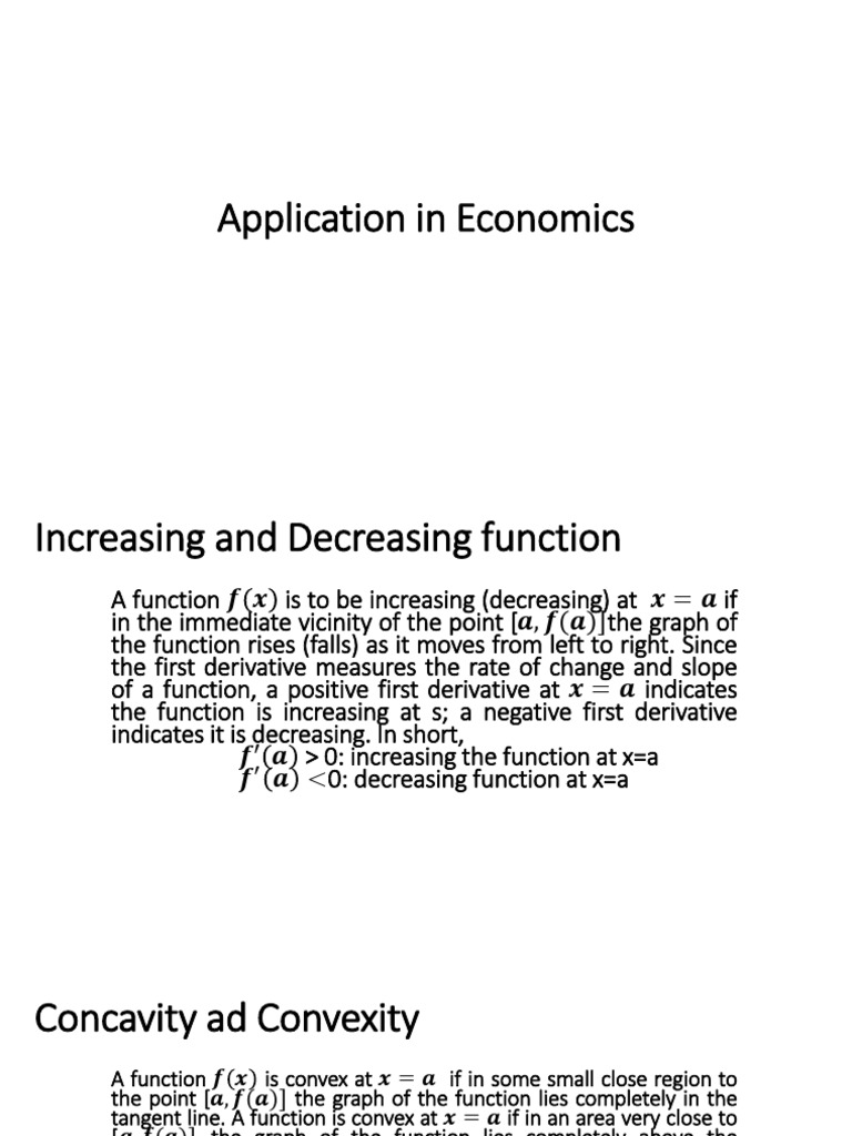 Application in Economics | PDF | Derivative | Analysis