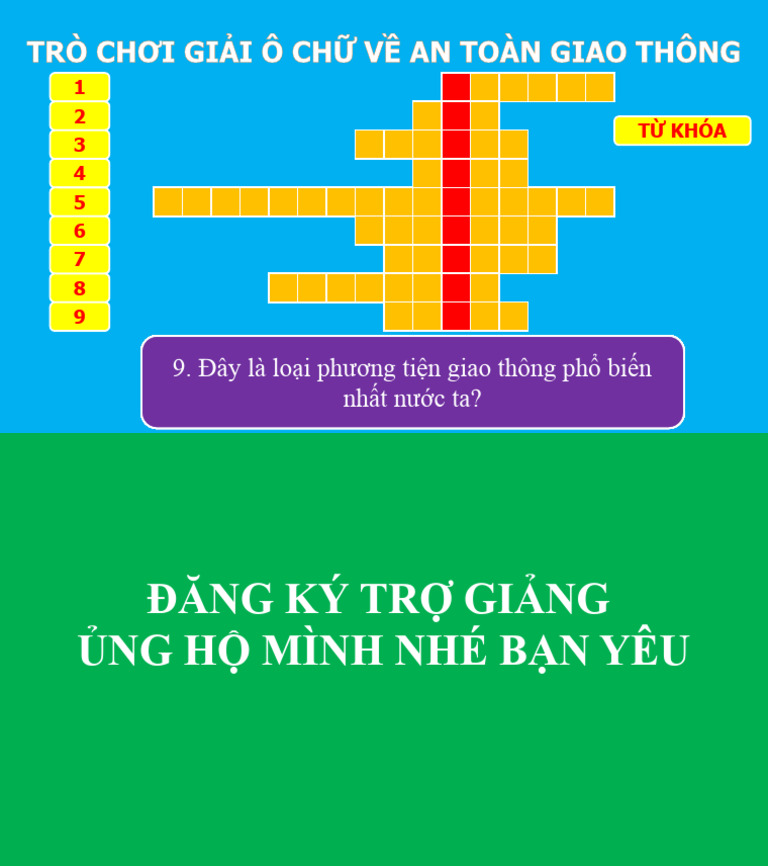 Trò Chơi Giải Ô Chữ Về An Toàn Giao Thông: Áybay Đ A H Ọ C Ơ I Cảnhsátgia Thông C NG B Ả O I Ể M ...