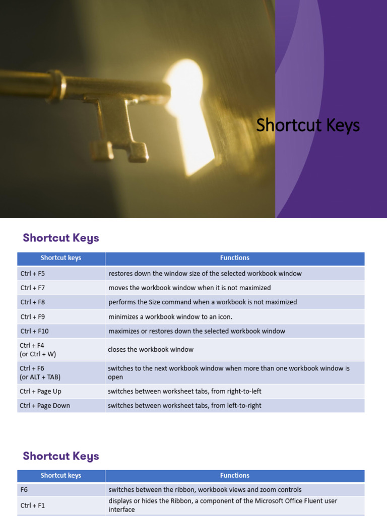 Excel Shortcut Keys | PDF