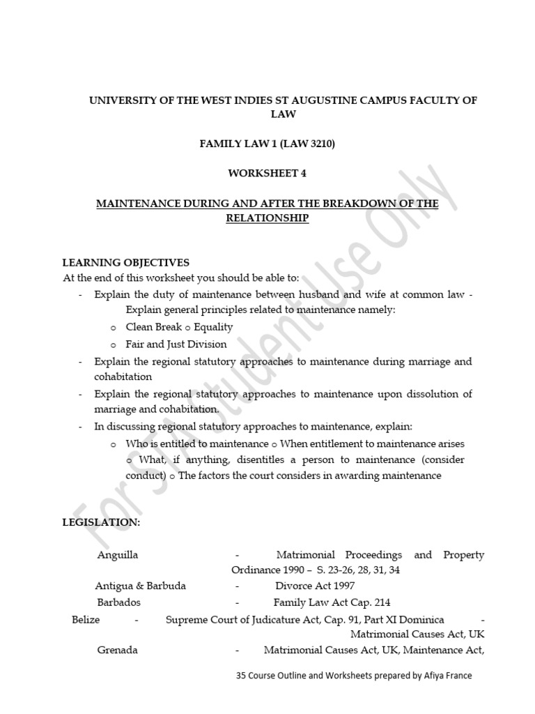Maintenance in Family Law Contexts | PDF | Marriage | Social Conventions