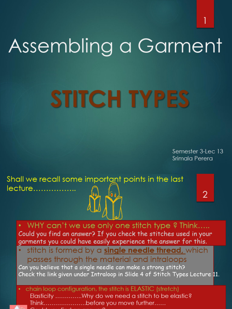 Stitch Types Contd... - Lec 3 | PDF | Surgical Suture | Knitting