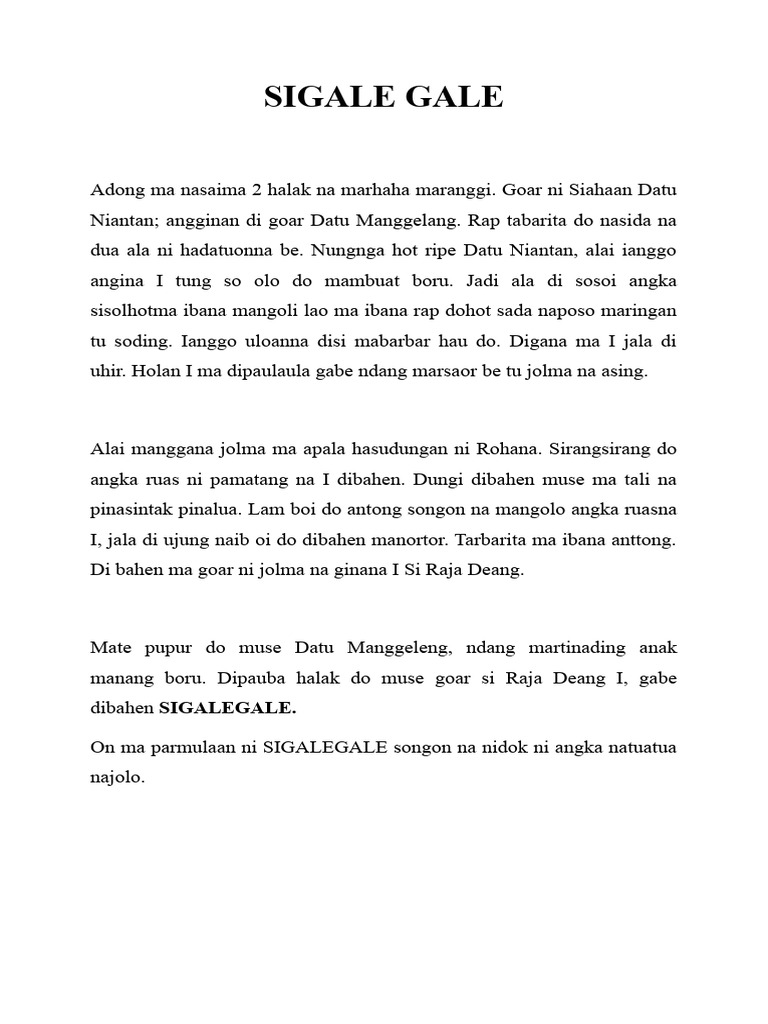 Sigale Gale | PDF