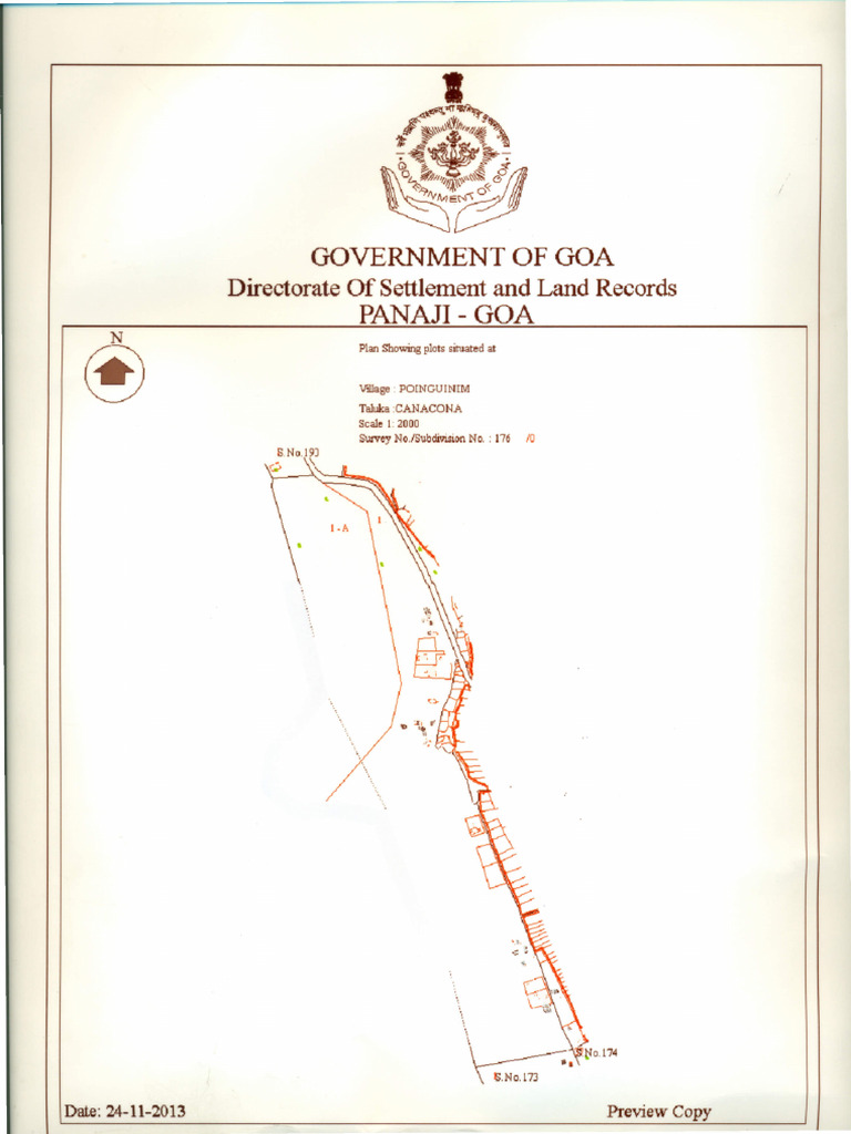 Goa Plot Map Survey No. 176 1A - G | PDF