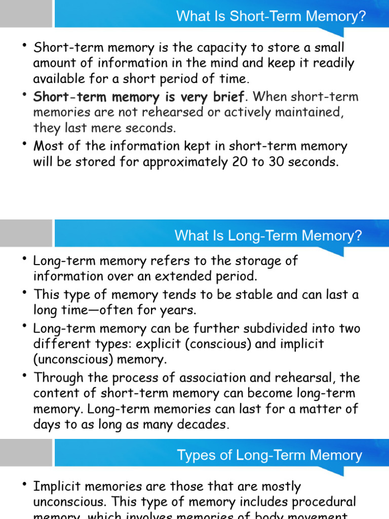 What Is Short-Term Memory? | PDF | Memory | Long Term Memory