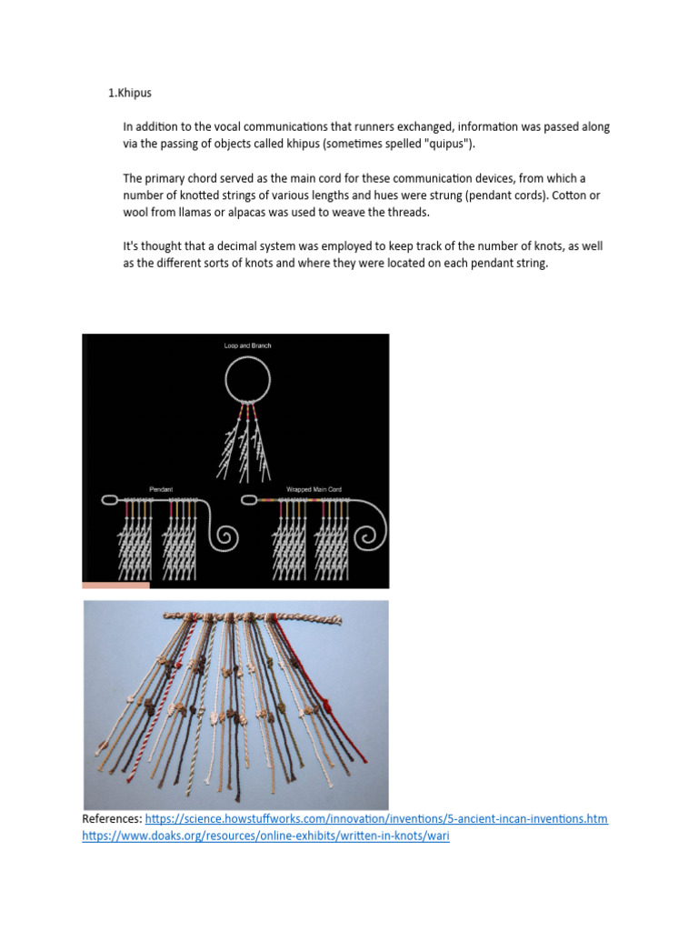 Inca Innovations: Khipus, Bridges, Freeze-Drying | PDF | Social Science