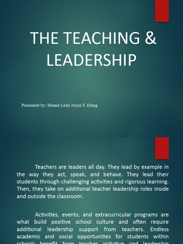 The Teaching and Leadership 3c | PDF | Teachers | Mentorship