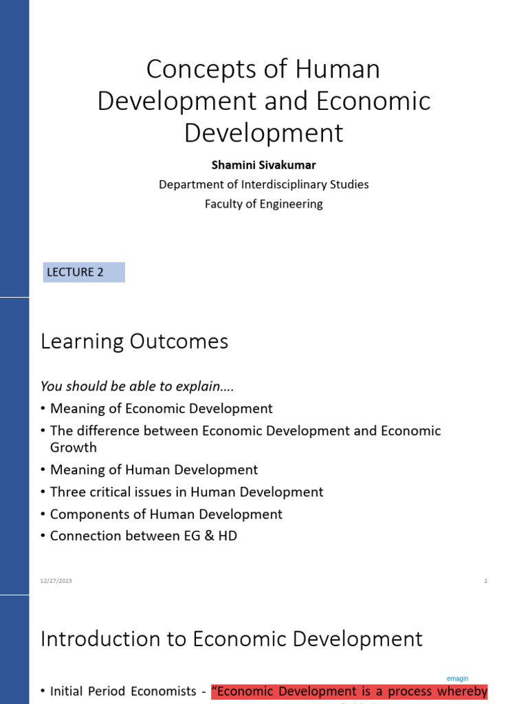 Concepts of Human Development and Economic Development | PDF | Human Development Index ...