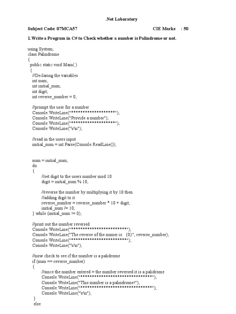 C# Lab | PDF | C Sharp (Programming Language) | Constructor (Object ...