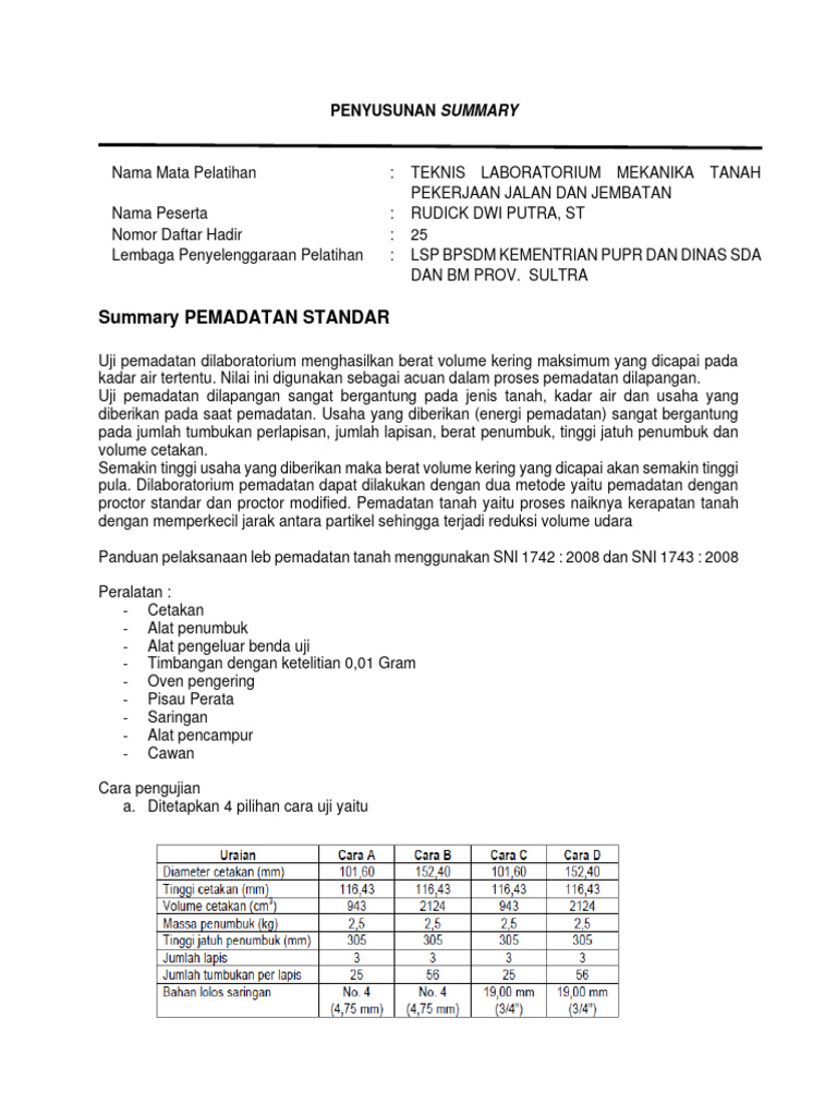 Pemadatan Standar | PDF
