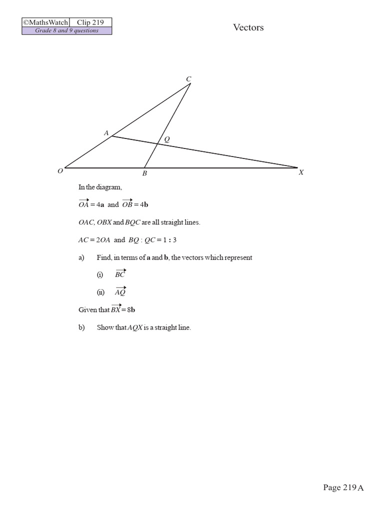 Vector Problems for Grades 8-9 | PDF | Mathematical Objects | Analytic ...