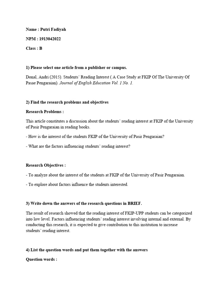 Task 1 (QRADA) | PDF