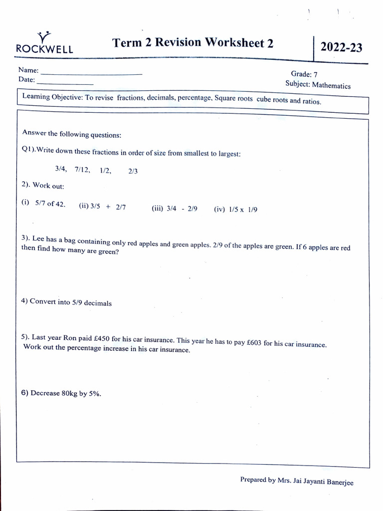 Math Ws 2 | PDF | Ratio | Arithmetic Math Ws 2 | PDF | Ratio | Arithmetic