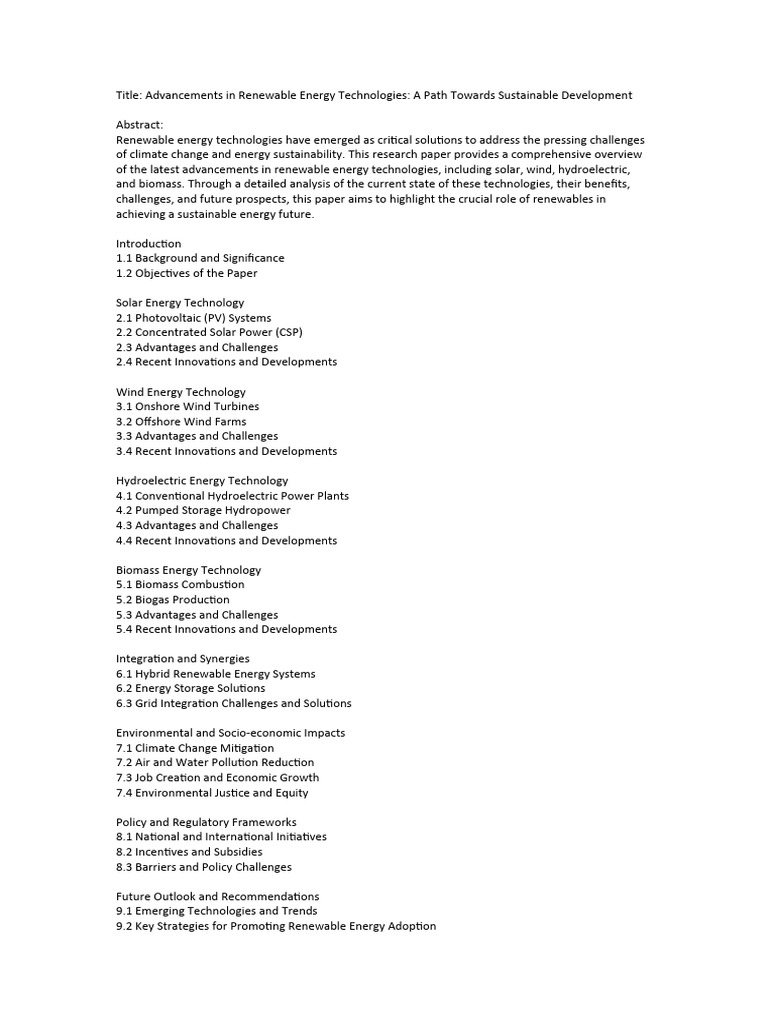 Renewable Energy Tech Insights | PDF