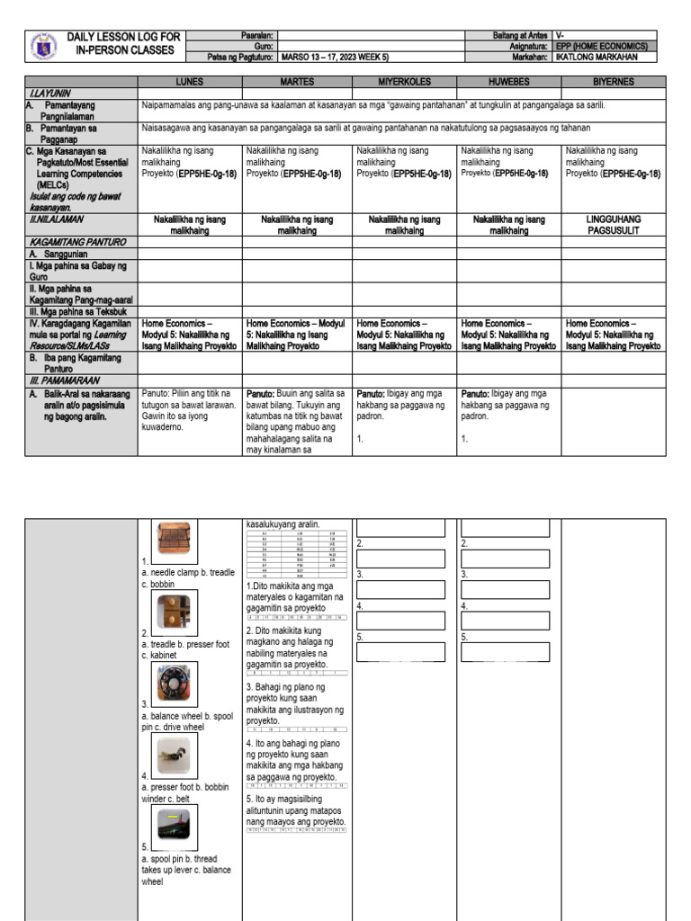G5 Q3W5 DLL EPP-HE (MELCs) | PDF