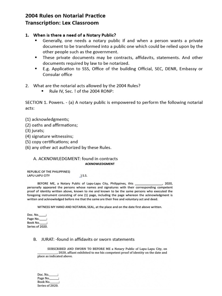 Notarial Practice Guide | PDF | Notary Public | Affidavit