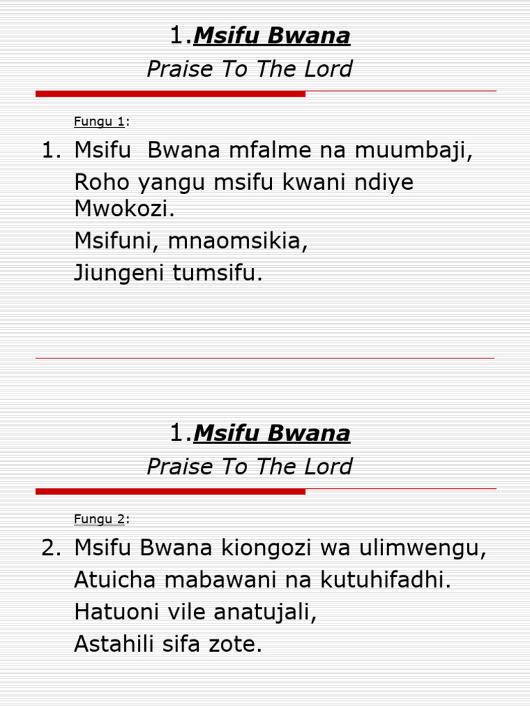 001-1 Msifu Bwana | PDF